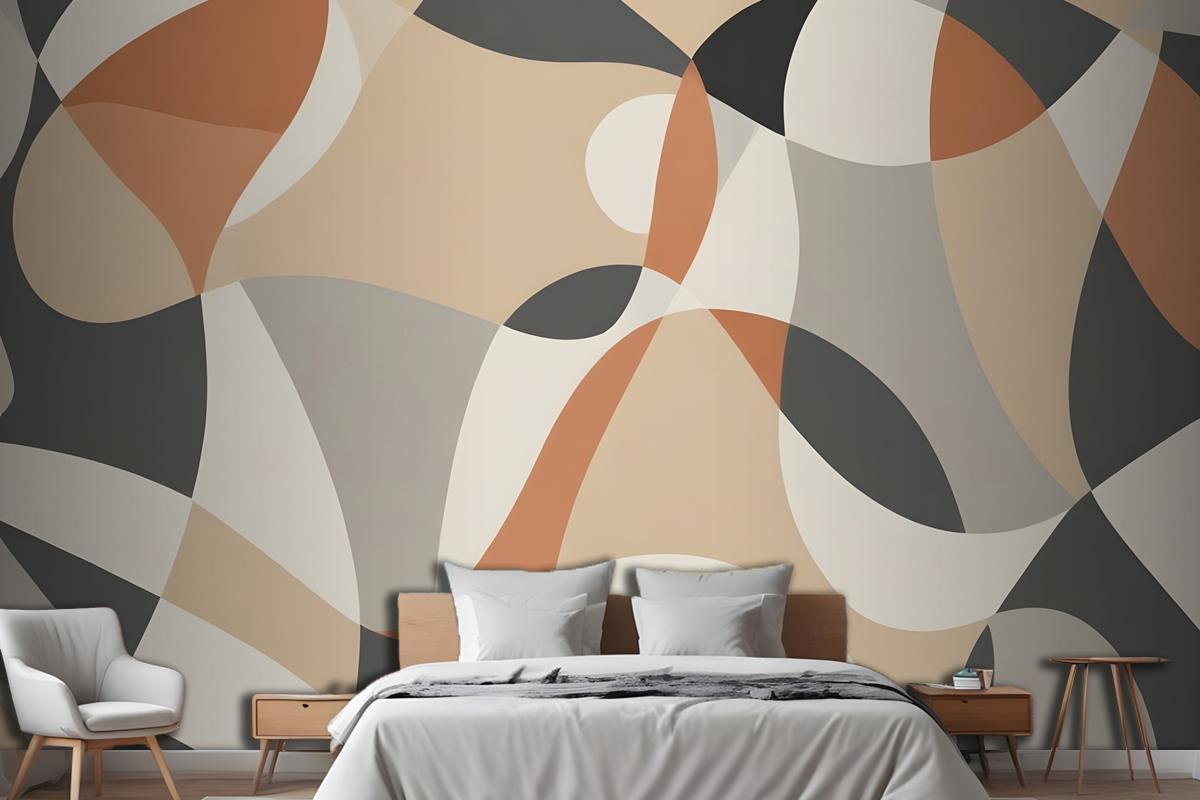 Boho Geometric Abstract Art Wallpaper Mural