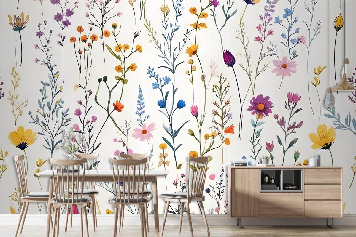 Colorful Blossoms Wallpaper Mural