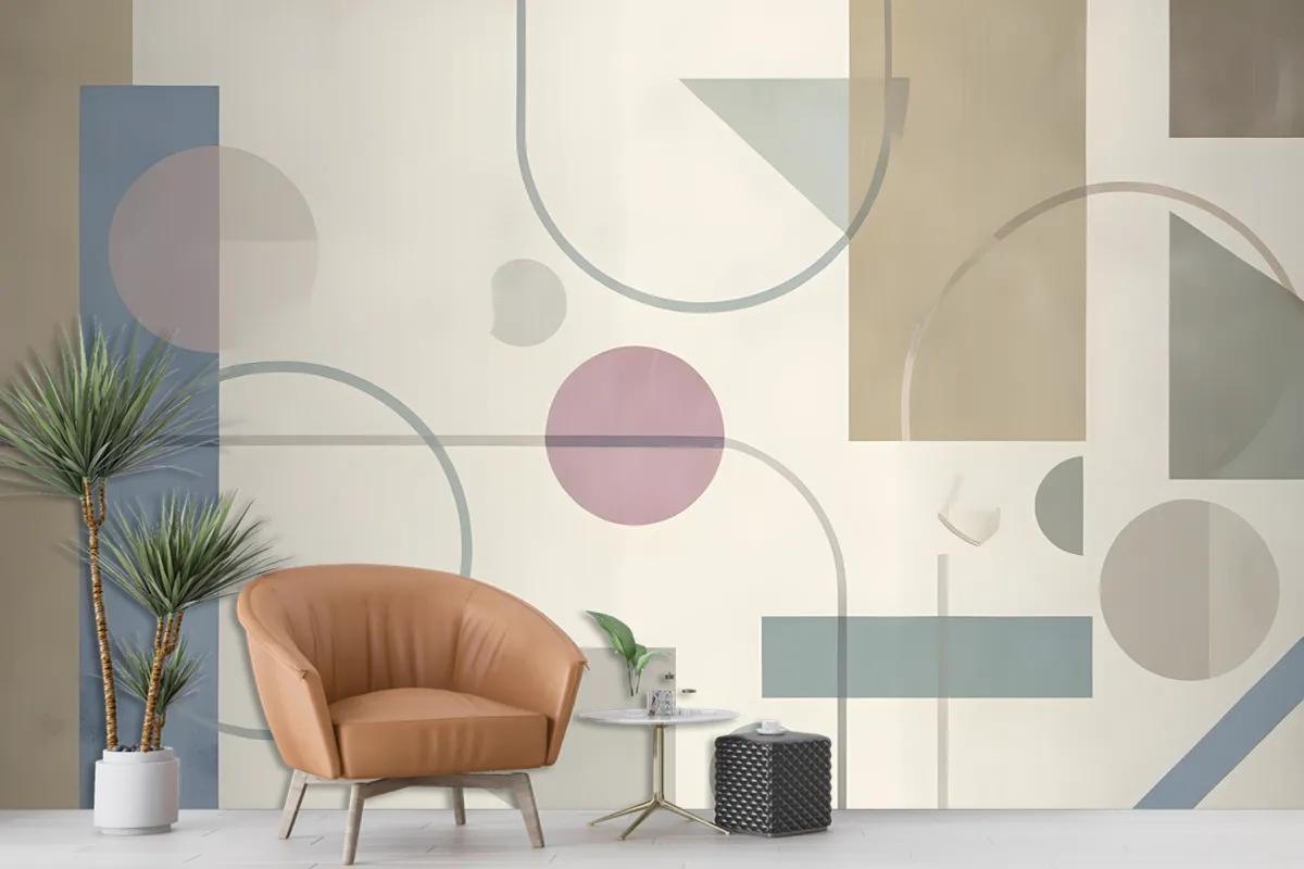 Soft Geometric Shape Art Wallpaper Mural